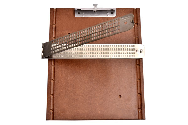 4 LINE 37 CELLS BRAILLE WRITING SLATE WITH FIXED CLAMP, We Care We Bridge