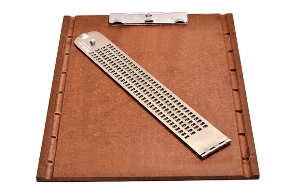 4 LINE 37 CELLS BRAILLE WRITING SLATE WITH FIXED CLAMP, We Care We Bridge