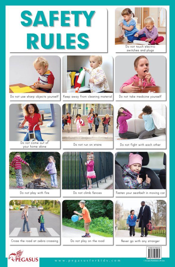 Safety Rules - Thick Laminated Preschool Chart, We Care We Bridge